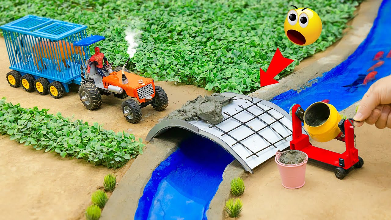 DIY tractor Bridge over river science project | DIY Tractor Truck With ...