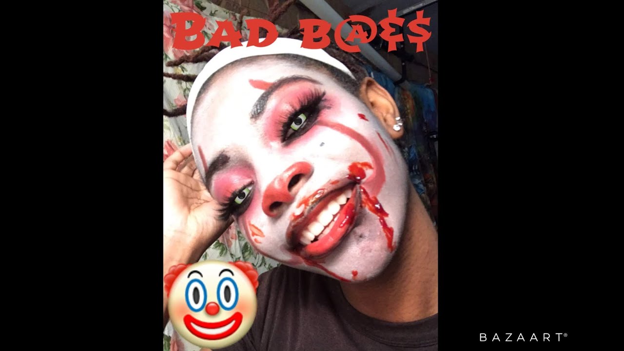 baddest killer clown makeup - YouTube