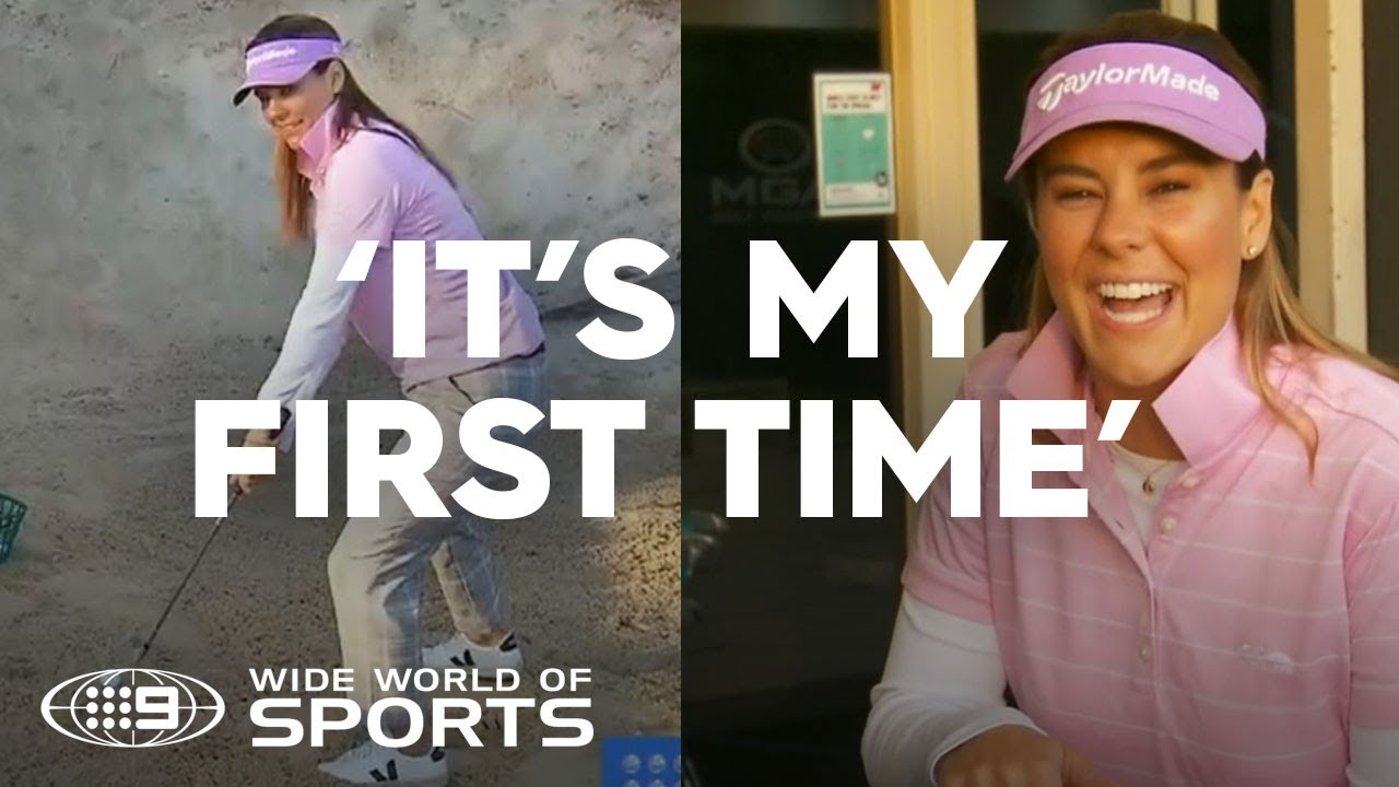 Aussie weather girl tries golf | Wide World of Sports - YouTube