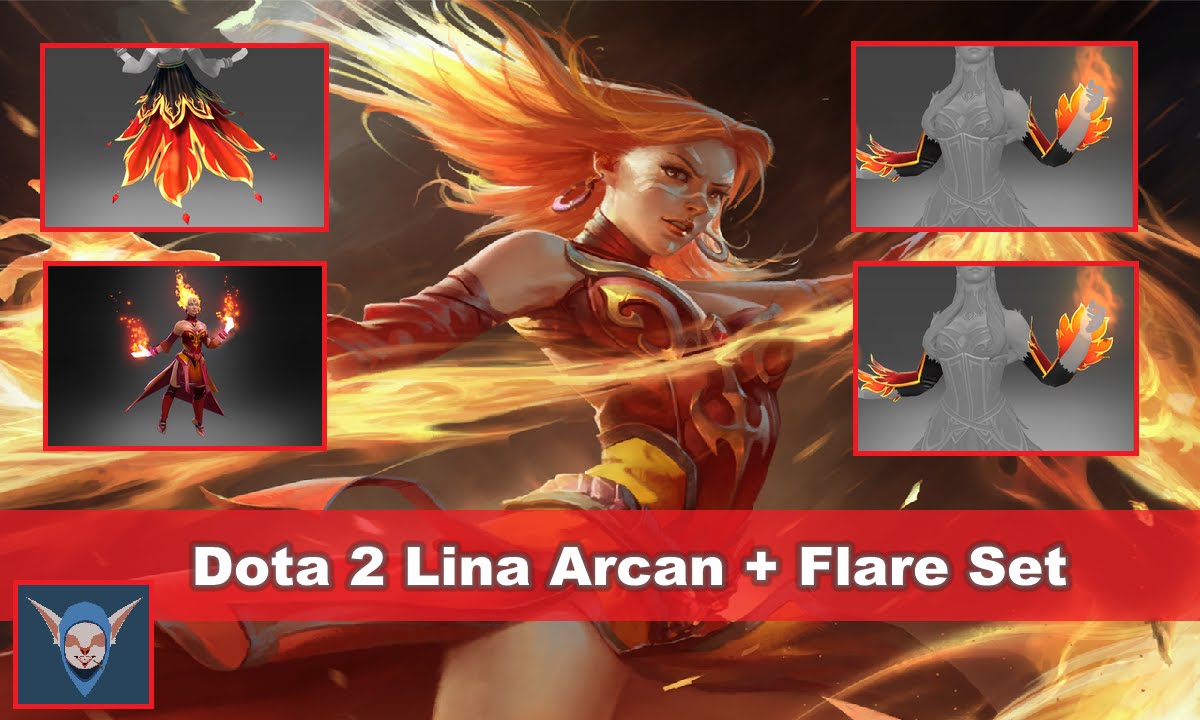 Dota 2 Lina Mix Set (Arcan + Flare Set) - YouTube