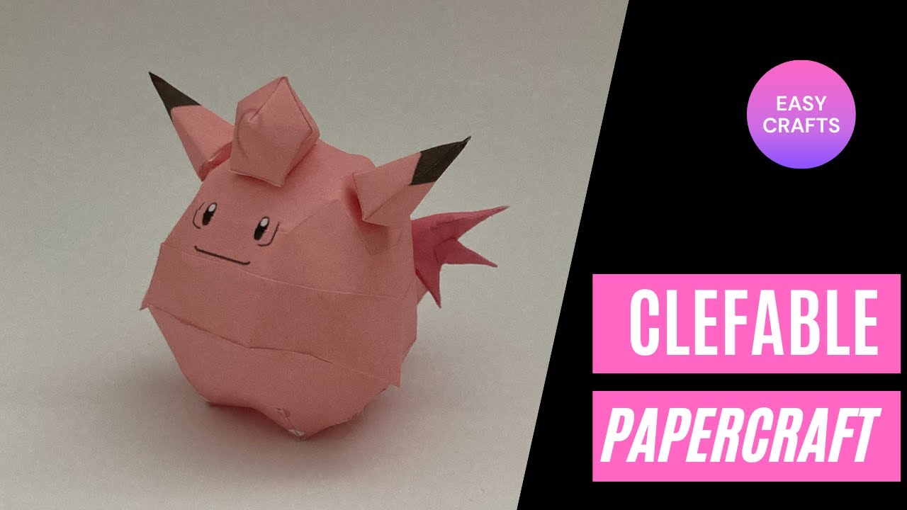 How to make a 3D Clefable Papercraft. Easy DIY paper models | Craft ...