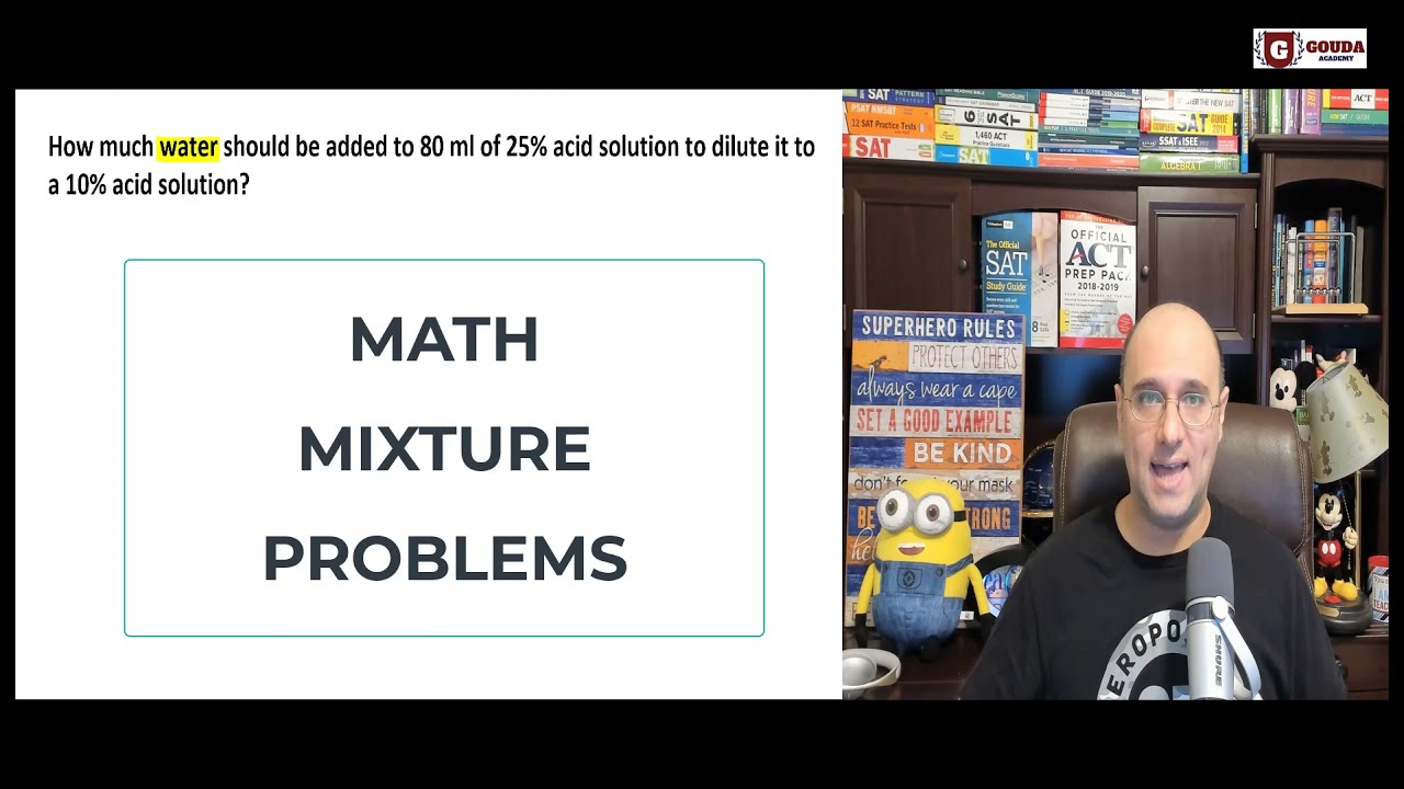 SAT EST ACT Math Mixture Problems YouTube