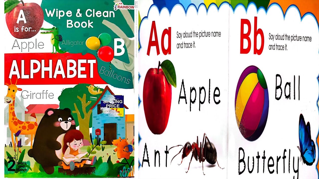 Learn Alphabets A to Z | ABCD preschool book learning, A for Apple,B for Ball | - YouTube