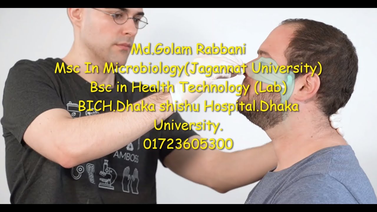 Nasal and throat swab collection procedure(training) - YouTube