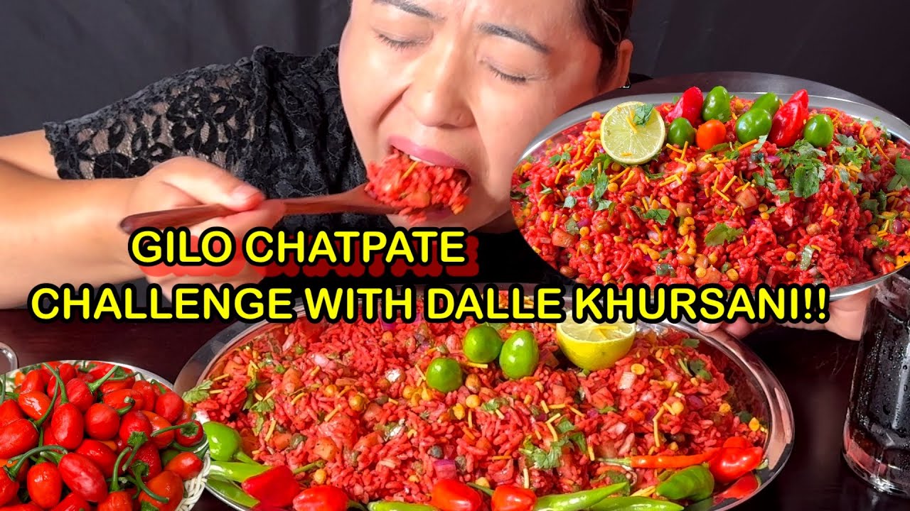 EATING GILO CHATPATE WITH LOTS OF DALLE KHURSANI HOTTEST CHILLI ...