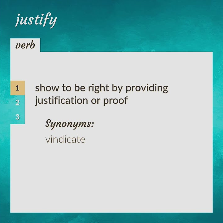 Justify | meaning of Justify - YouTube