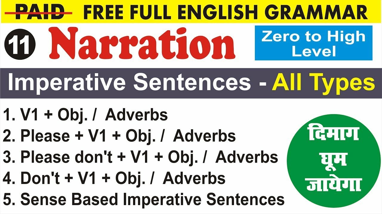 Direct and Indirect of Imperative and Optative Sentences | Uphaar Classes by Sumit Sir - YouTube