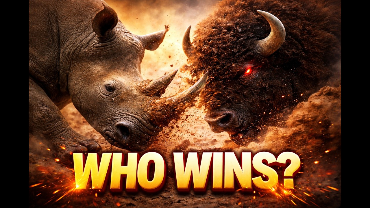 Rhino vs. Bison: The Ultimate Showdown - YouTube