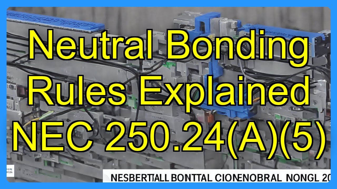 Neutral Bonding Rules Explained NEC 250.24(A)(5) - YouTube