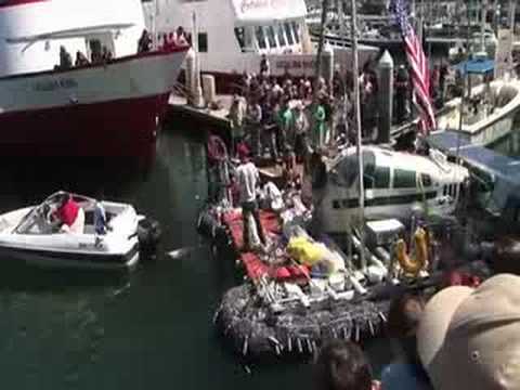 Junk Raft Departing - YouTube