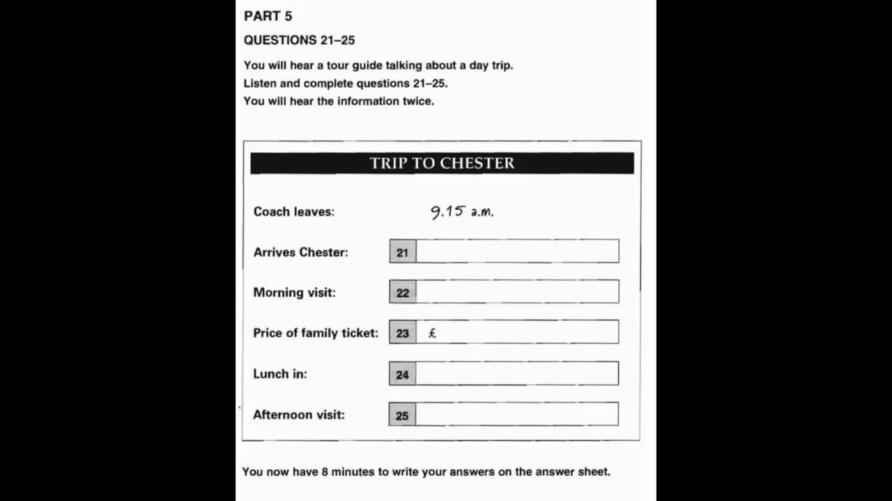 Listening A2, KET 2, Test 2, Part 5 - YouTube