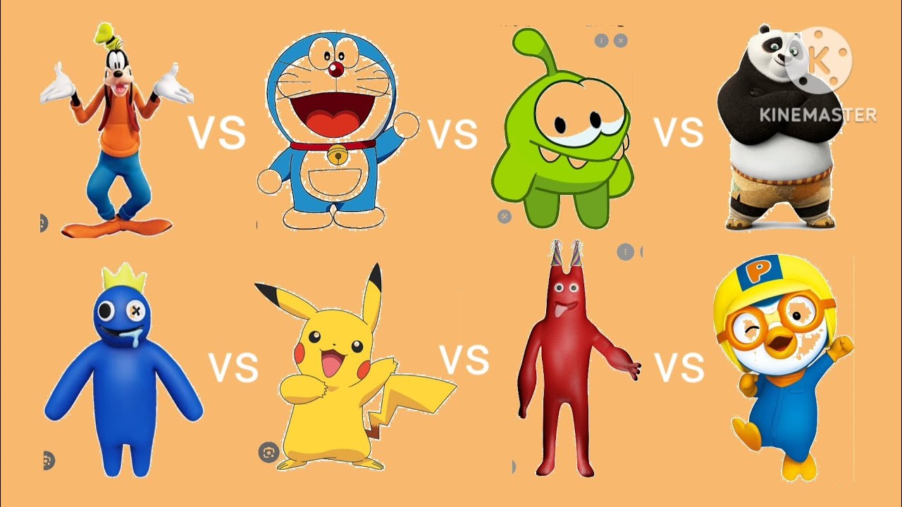 SSBU Battle: Goofy vs Doraemon vs Om Nom vs Kung Fu Panda vs Blue vs ...