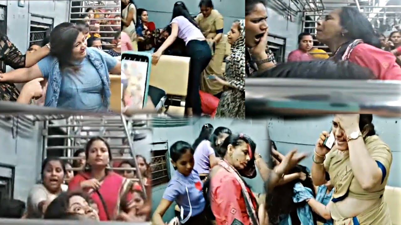 Fight Between Women Passengers in Mumbai Train | Many Injured | 08-10 ...