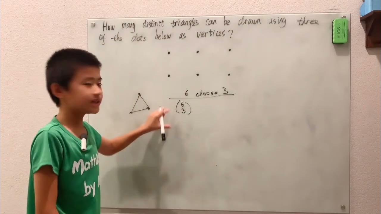 How many distinct triangles can be drawn using three of the dots as vertices? - YouTube