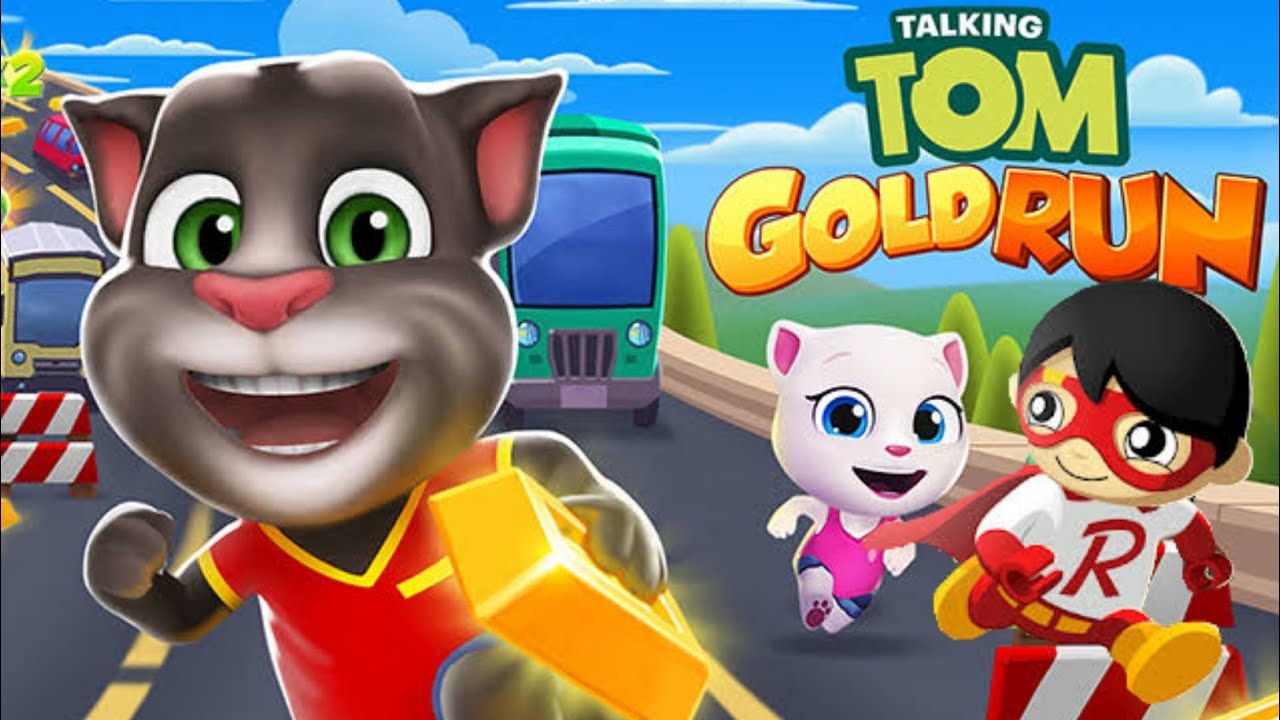 Talking Tom gold run game VS tag with Ryan and Dash tag game - YouTube