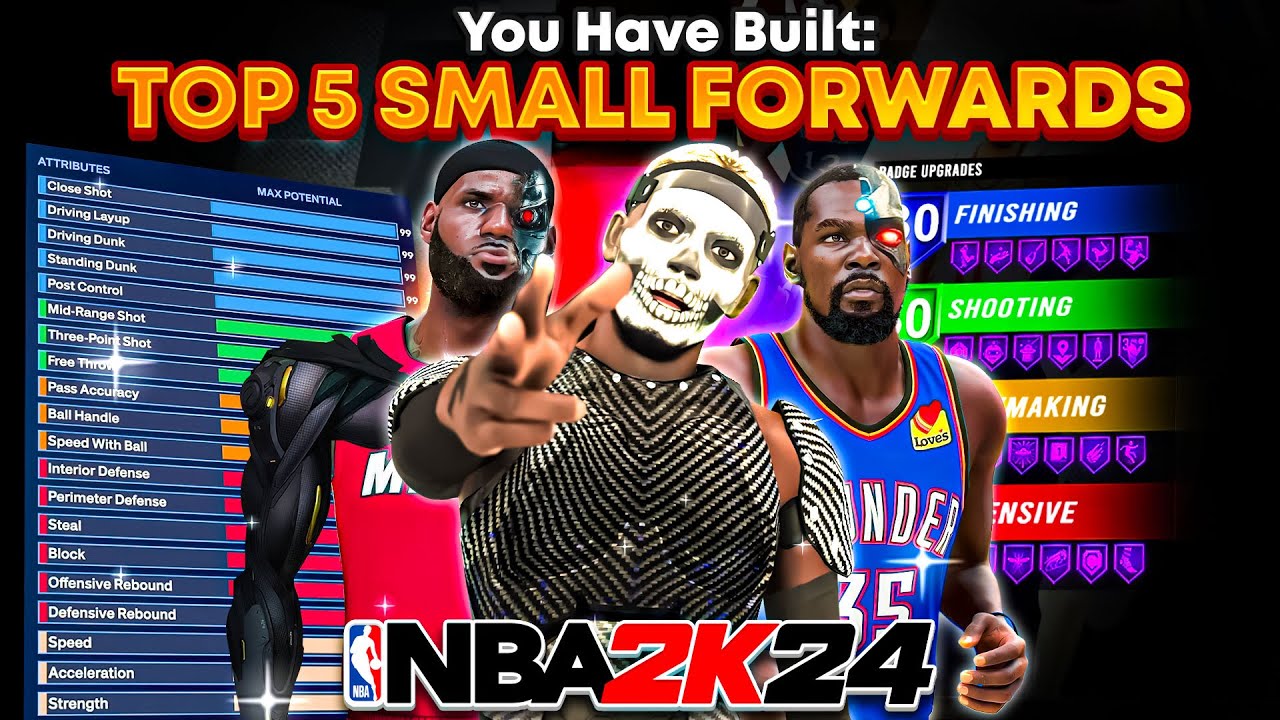 TOP 5 BEST SMALL FORWARD BUILDS IN NBA 2K24🔥🔥🔥MOST OVERPOWERED BEST ...
