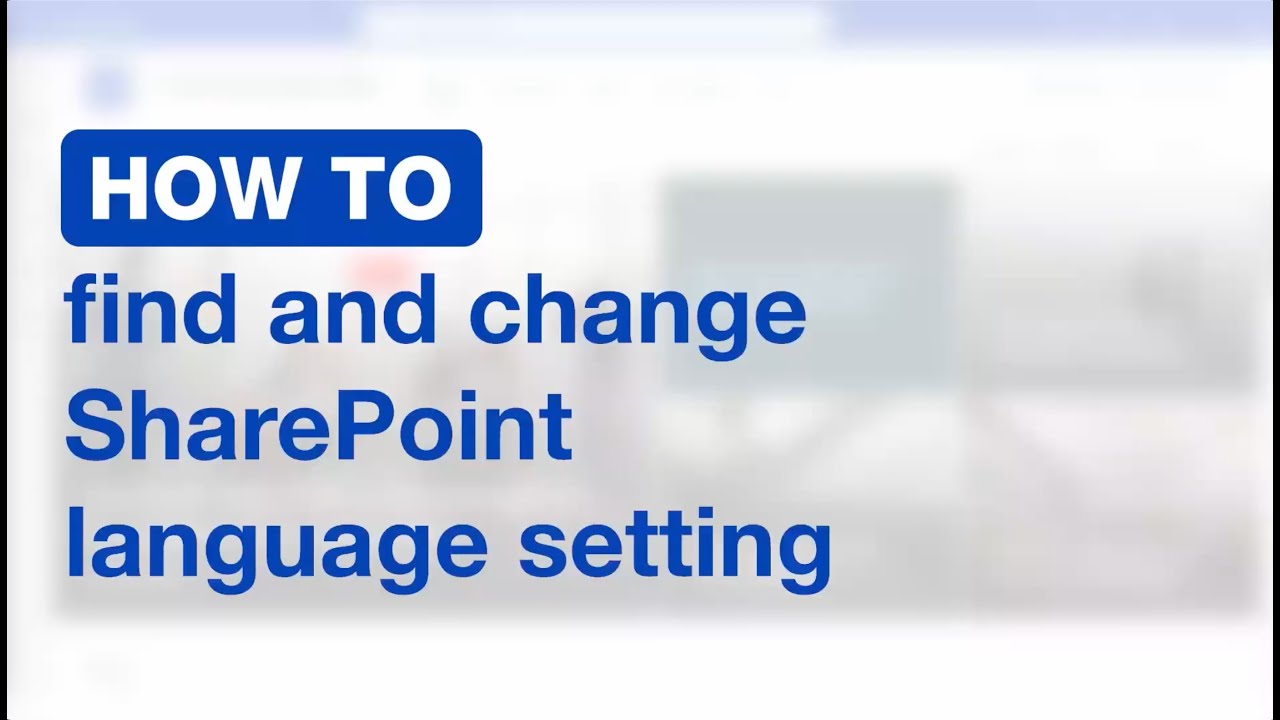 How to change your language settings in SharePoint Online - YouTube
