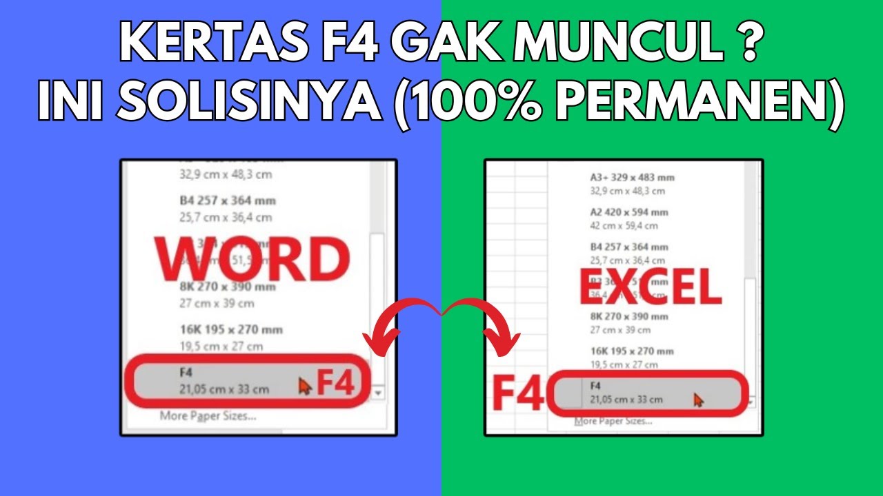 Ukuran Kertas F4 Dalam Cm Mm Dan Inci Di Word Excel √ Ukuran Kertas