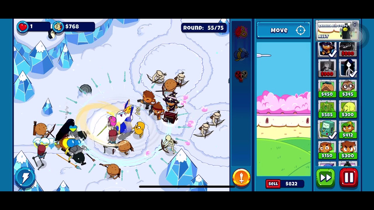 Bloons Adventure Time TD - Snow Plains map - Impoppable difficulty ...