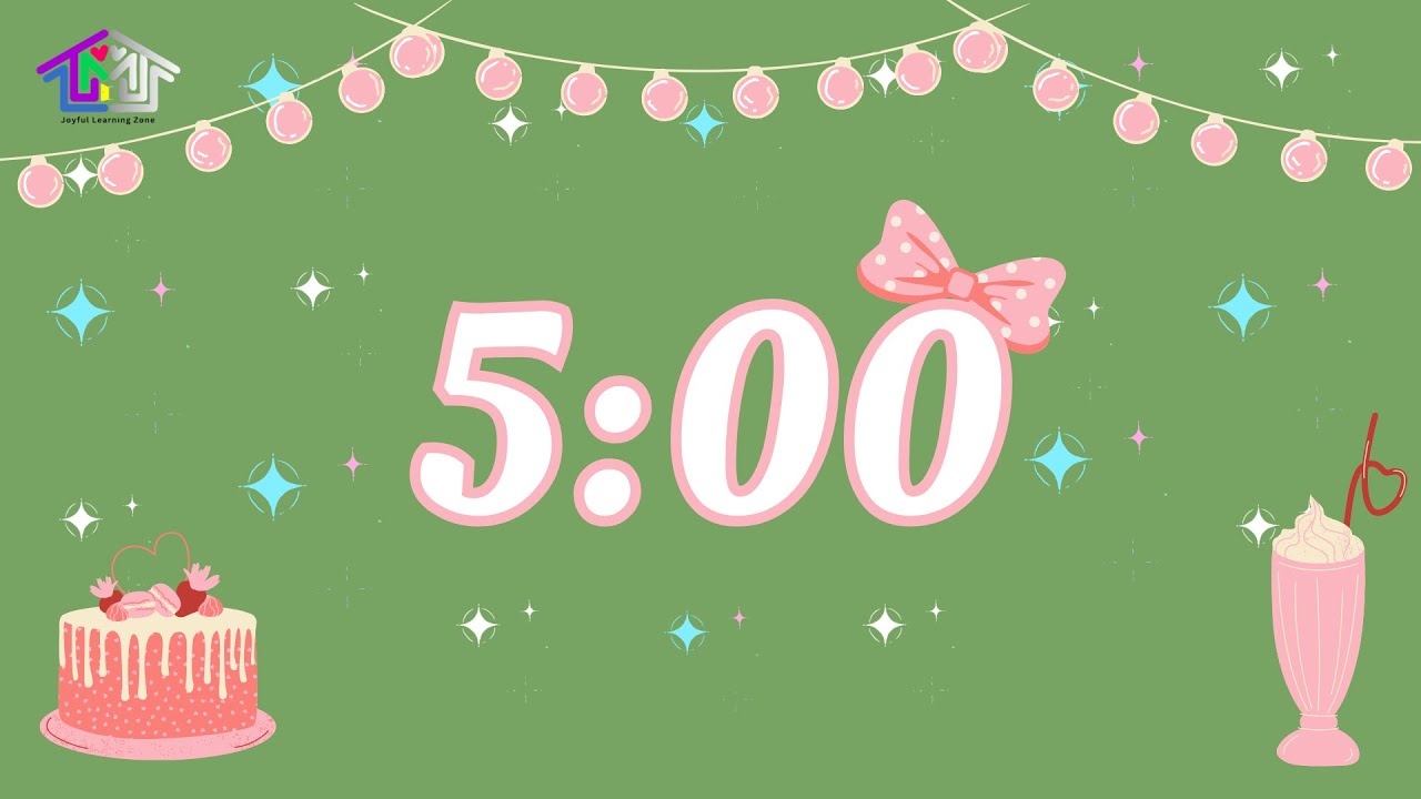 5-Minute Countdown Timer with Music & Alarm | Pink 🤍🎼⏰ - YouTube