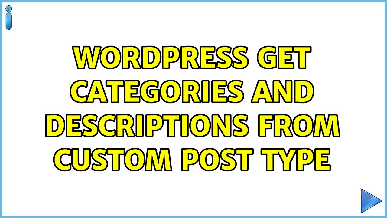 Wordpress Get Categories And Descriptions From Custom Post Type YouTube wordpress-get-categories-and-descriptions-from-custom-post-type-youtube