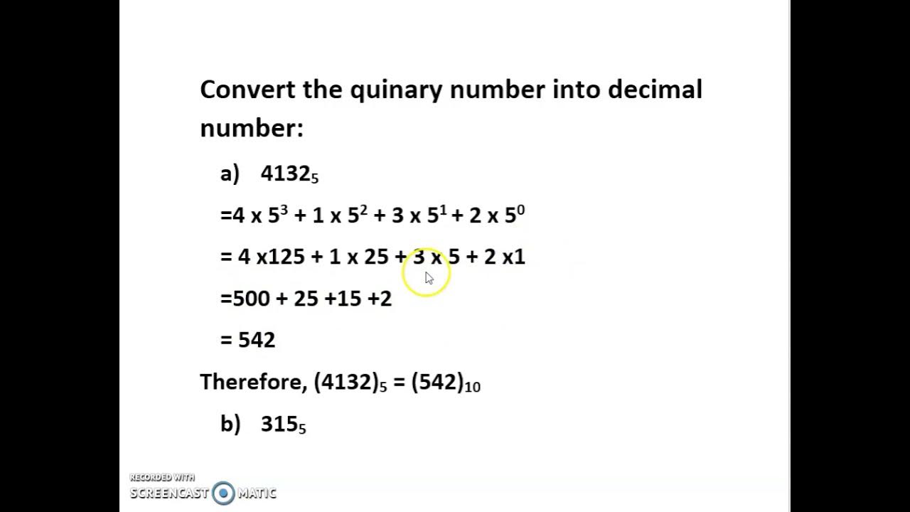 quinary number - YouTube