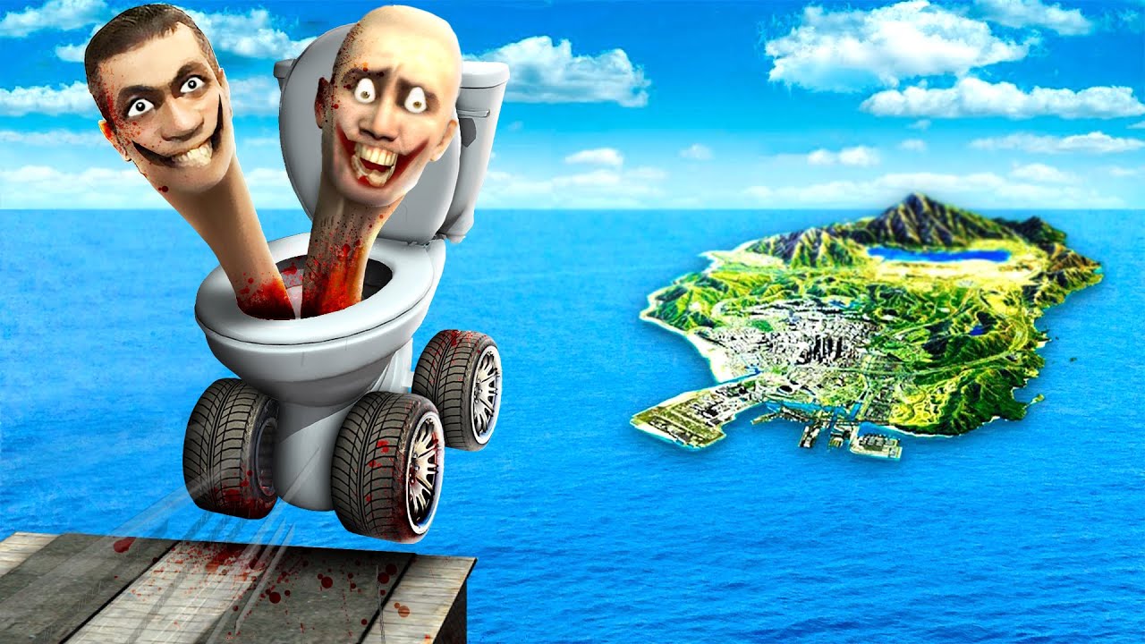 Jumping Skibidi Toilet Cars Across Entire Map In Gta 5 Realtime