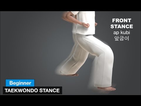 Taekwondo Stance 3D - Front Stance ( 앞굽이 ap kubi ) - YouTube