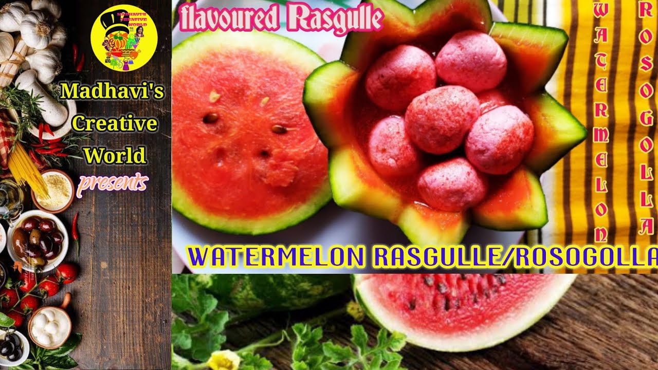 |ROSOGOLLA|WATERMELON RASGULLA| Rasgulla Recipe-spongy flavoured ...