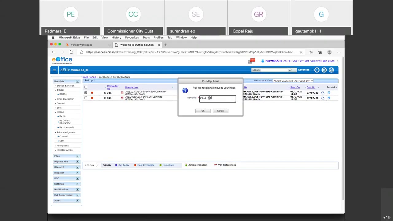 Pull up receipts and files from subordinates | e -office project - YouTube