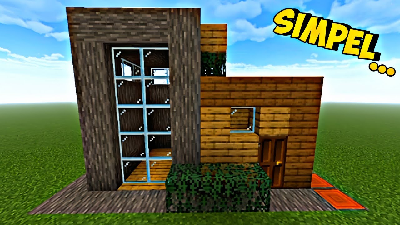 MINECRAFT - BIKIN RUMAH KAYU SIMPEL DI MINECRAFT 🏠 - YouTube