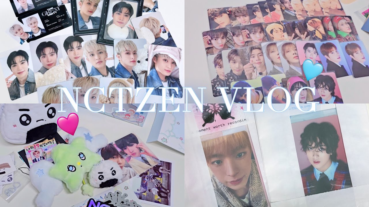 시즈니 브이로그 여러가지 많이 구매한 브이로그ㅣ엔시티127 전시회•엔시티위시 앨범깡•위츄•포카 포장•트레카깡•준등기깡•반택깡•포카 바인더 정리•스티커구매•덕질브이로그