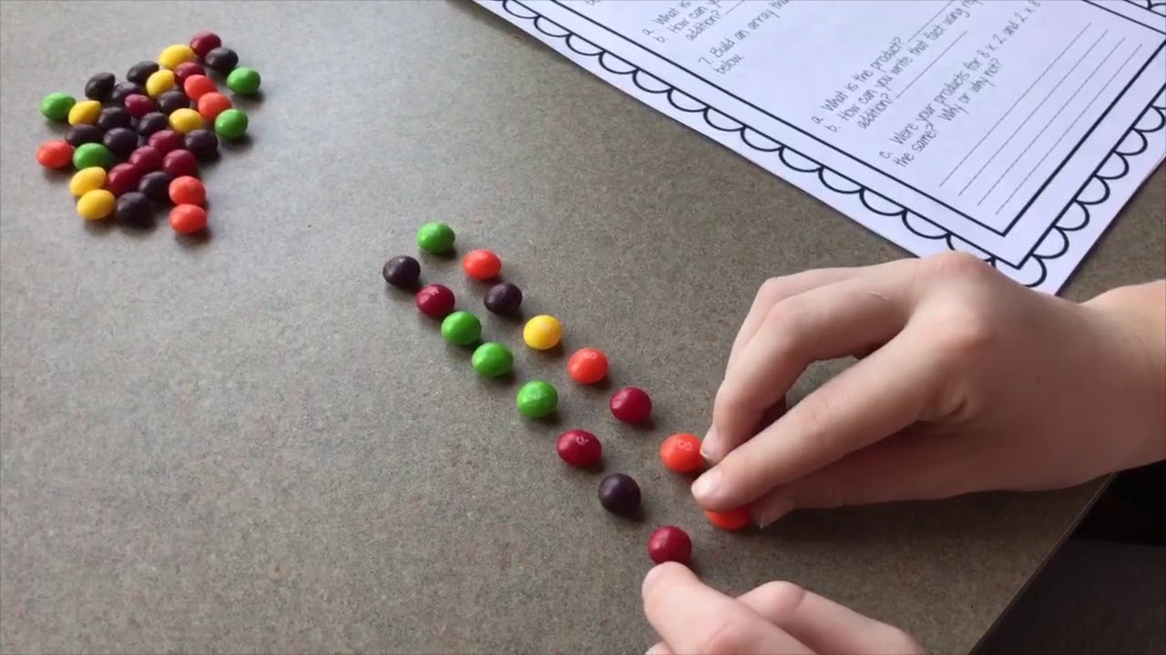 Skittle Arrays for Multiplication - YouTube