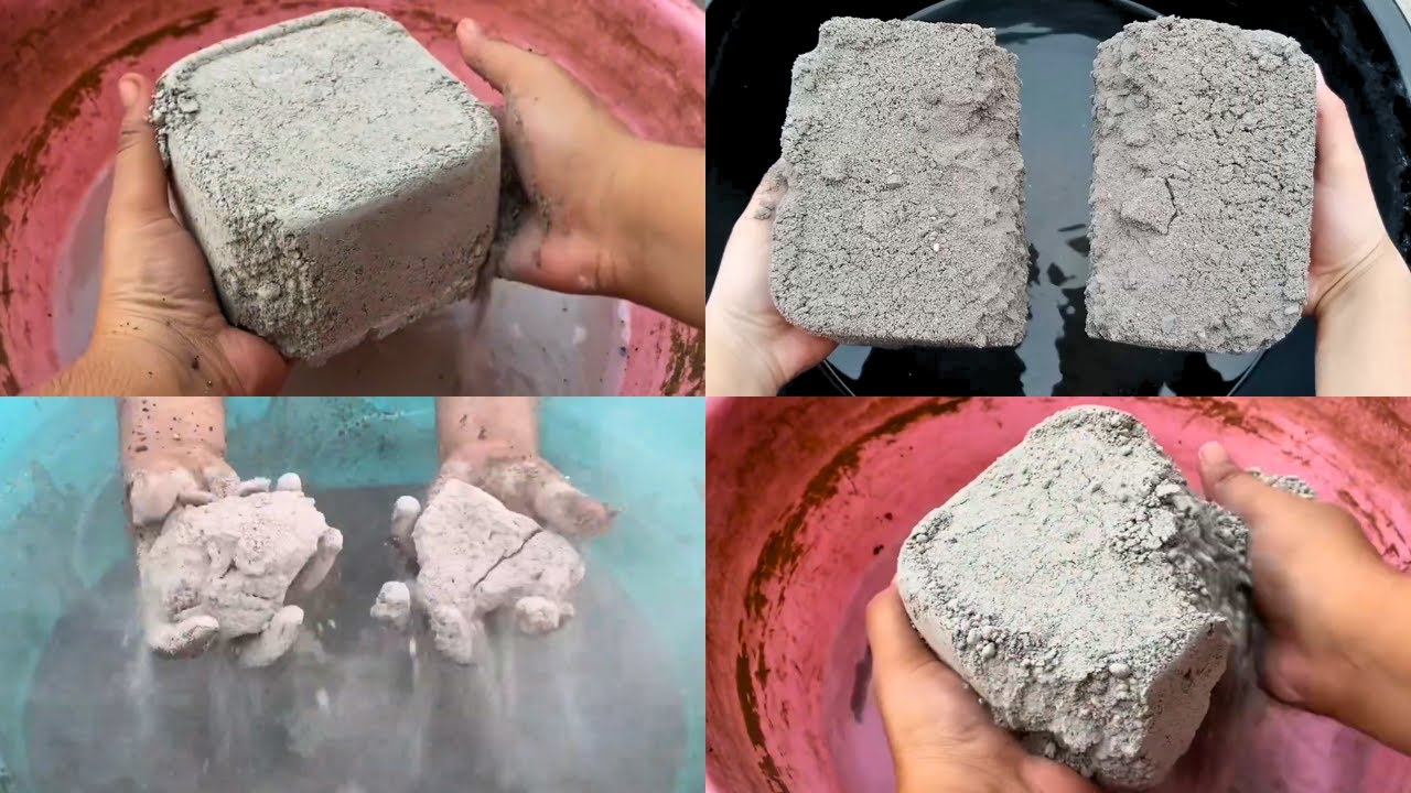Soft Fluffy Powdery Mud Concrete Water Crumbling | Pure Mud Concrete Water Crumbling ASMR Edit ...