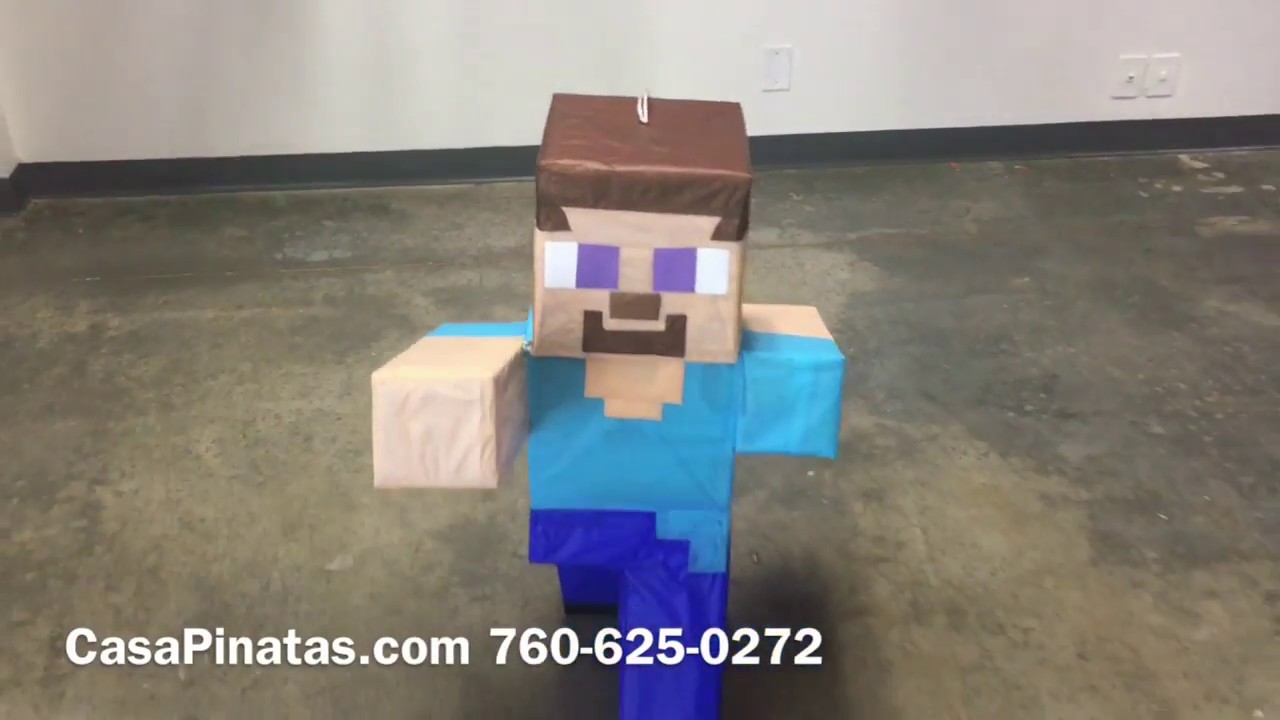 Minecraft Pinata Steve Birthday Pinatas - YouTube