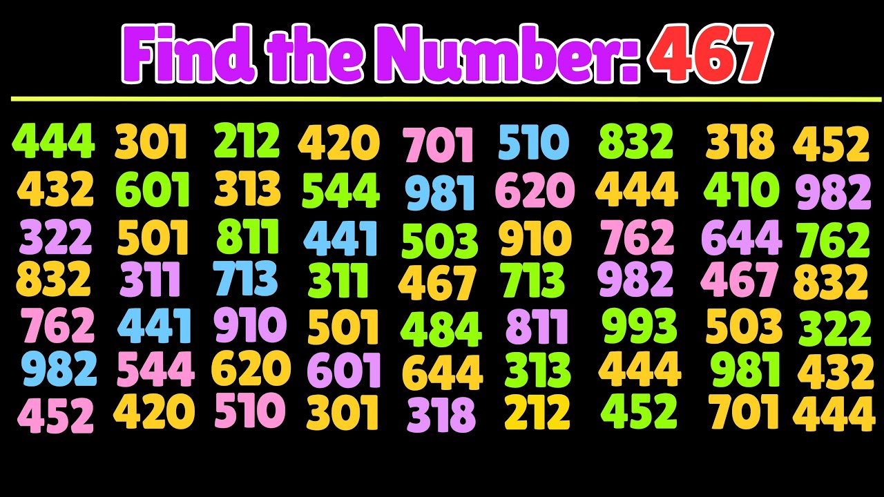 Find the odd number 467 within one minute #find #number #math - YouTube