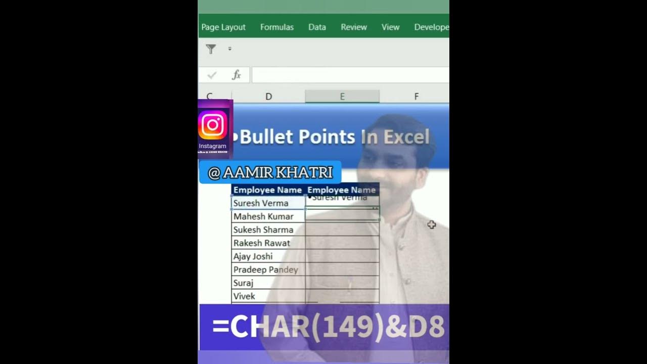Excel Bullets points - YouTube