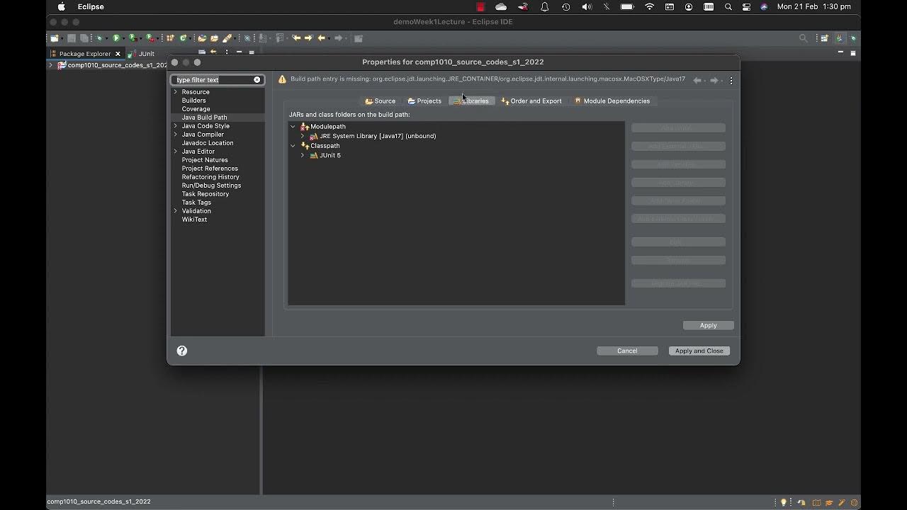 Eclipse red exclamation fix (updated for Java 17.0.2) - YouTube