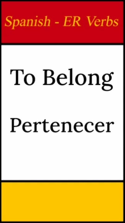How to Say 'To Belong' in Spanish (Verb Mastery) #shorts # ...