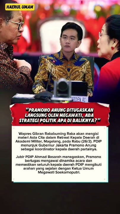 Gibran Jadi Pemateri di Retreat Kepala Daerah, PDIP Tunjuk Pramono Anung Sebagai Koordinator# ...