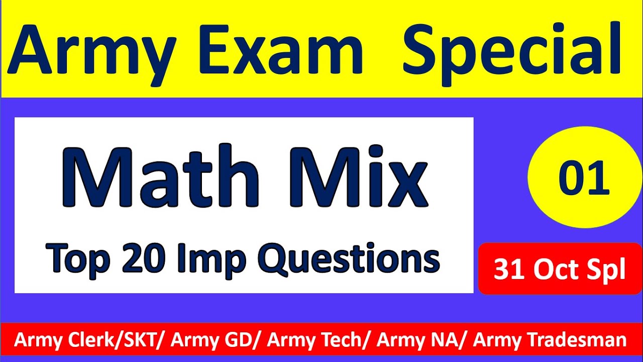 Math For Army Exam | Army Clerk Math | Army GD Math, Army Technical ...