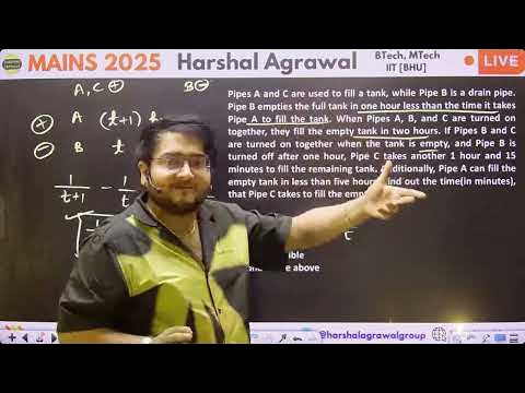 Time & Work [ Special Question, Special Approach ] | Harshal Agrawal | Mains Quant Special - YouTube