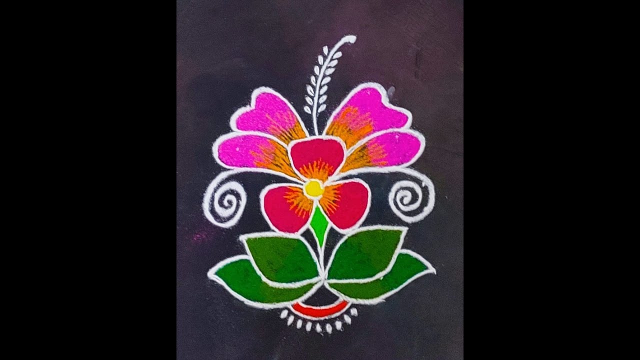 Easy 5 to 3 dots rangoli ll - YouTube