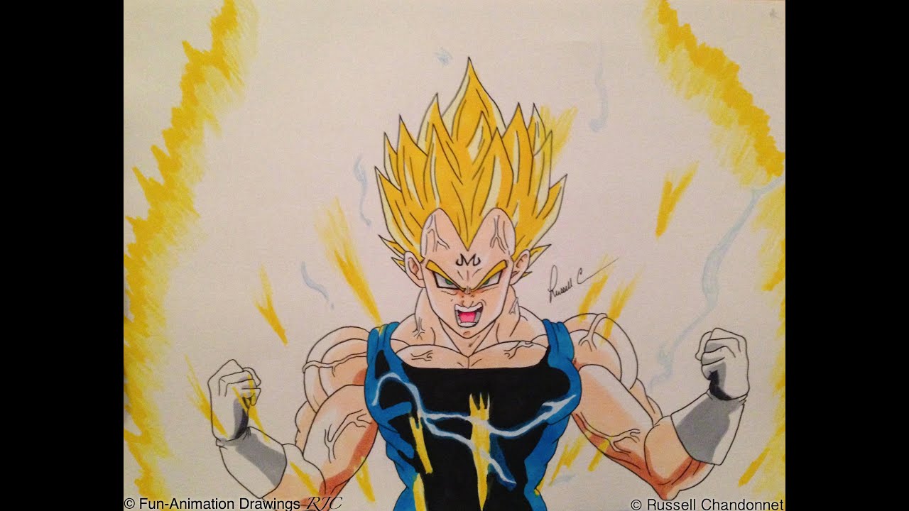Majin Vegeta Drawing - YouTube