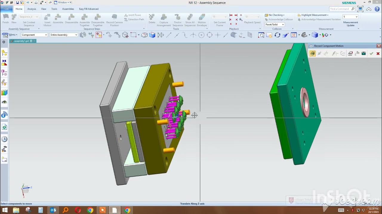 nx assembly motion | nx running mold in assembly | nx plastic mold run | more about design - YouTube