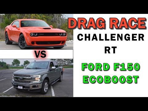 Ford F-150 Ecoboost. Beats Dodge Challenger RT in the 1/4 mile - YouTube