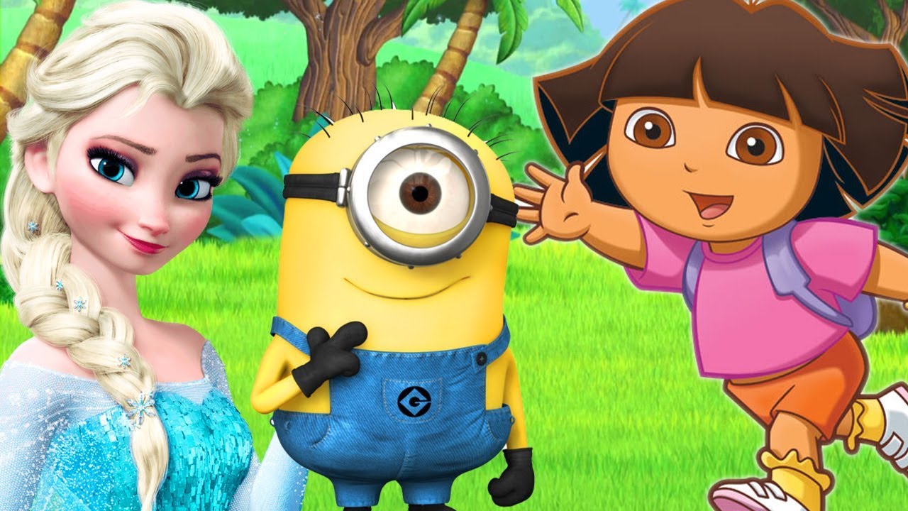 Nickelodeon Dora The Explorer Minions Bob Kevin & Stuart Save Frozen ...