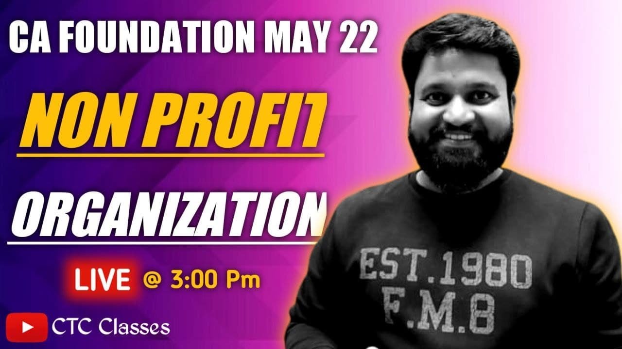 NPO CA Foundation INot For Profit Organization CA Foundation - YouTube