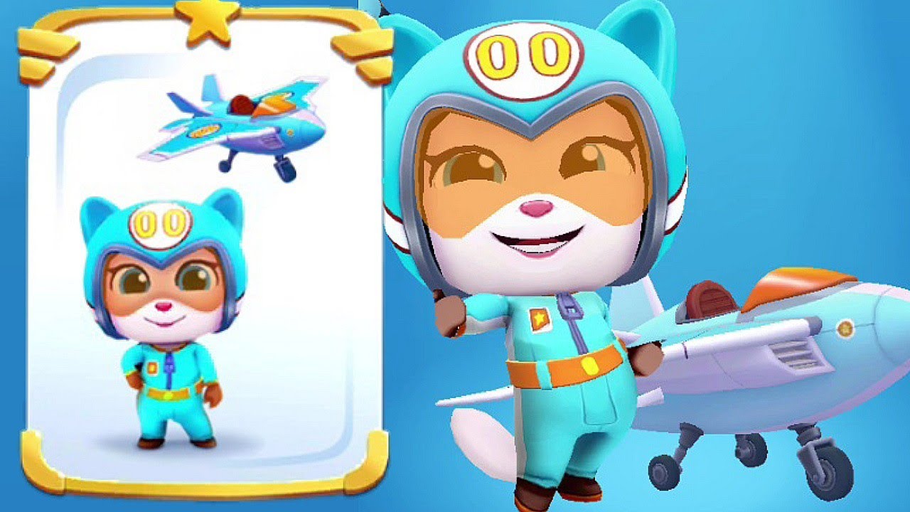 Talking Tom Sky Run Pilot Angela new outfit Gameplay Android ios - YouTube