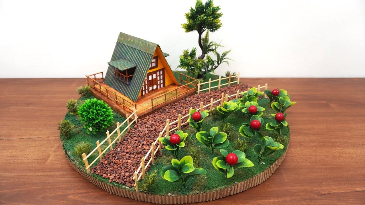 DIY Miniature A-Frame House | Tropical House & Landscape | Making A ...